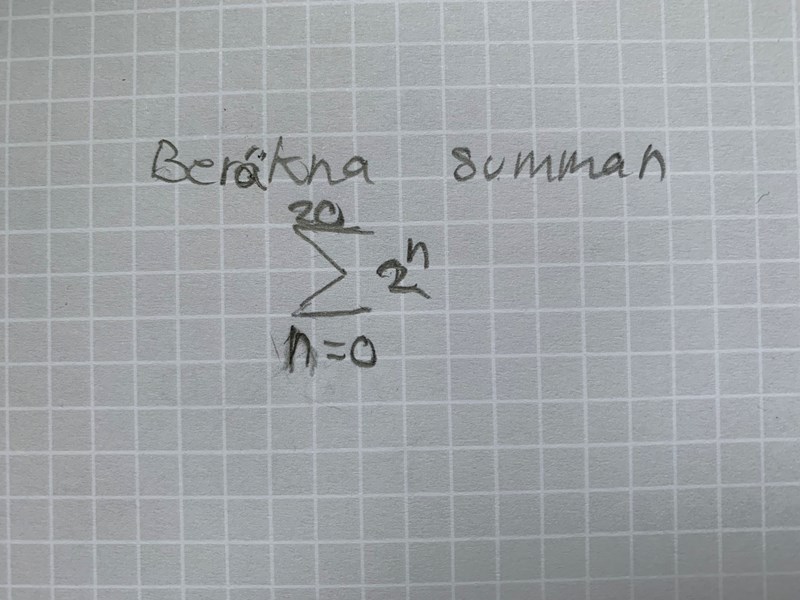 Beräkna summan (aritmetisk/geometrisk talföljd?) (Matematik/Matte 5 ...