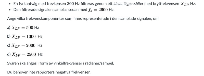 sampling av fyrkantsvåg (Matematik/Universitet) – Pluggakuten