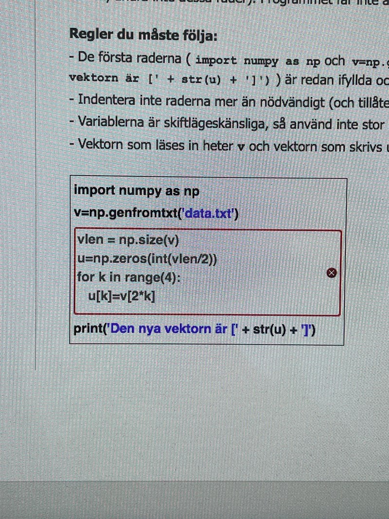 Ta bort varannat element i en lista, med en for-loop. (Programmering/Python) – Pluggakuten