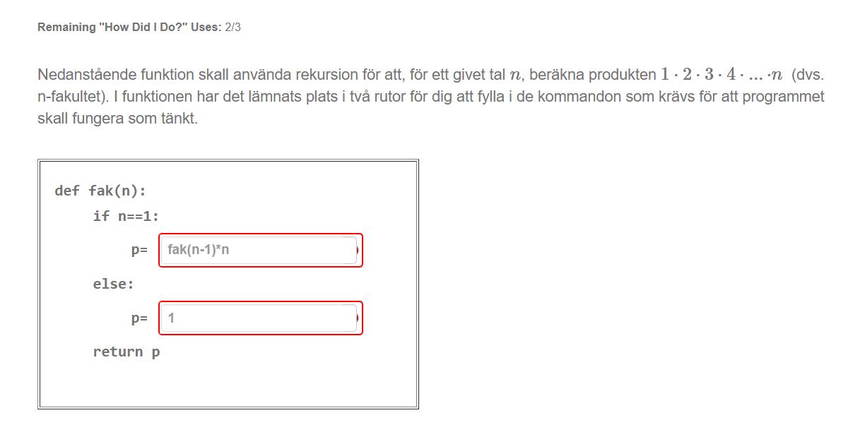 Hur använder man rekursion för att beräkna produkten av en talföljd? (Programmering/Python ...