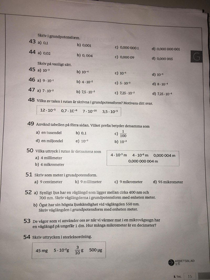 Storleksordning småtal prefix (Matematik/Årskurs 9) – Pluggakuten