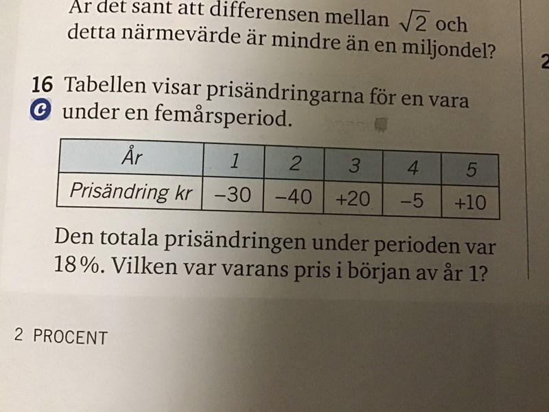 Procent och Index (Matematik/Matte 1/Procent) – Pluggakuten