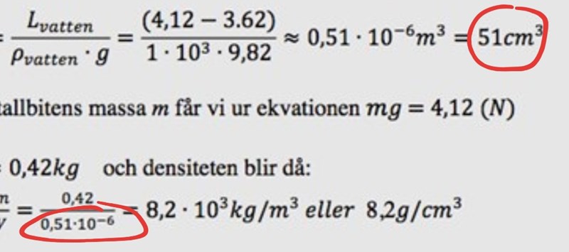 Densitet kap 3 uppgift 29 b (Fysik/Fysik 1) – Pluggakuten