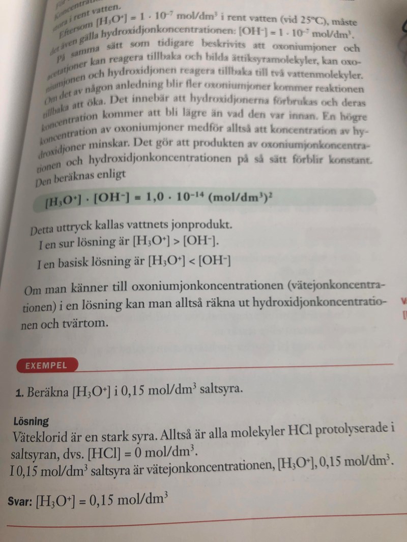 Beräkna i 0,15 mol/dm3 saltsyra (Kemi/Kemi 1) – Pluggakuten