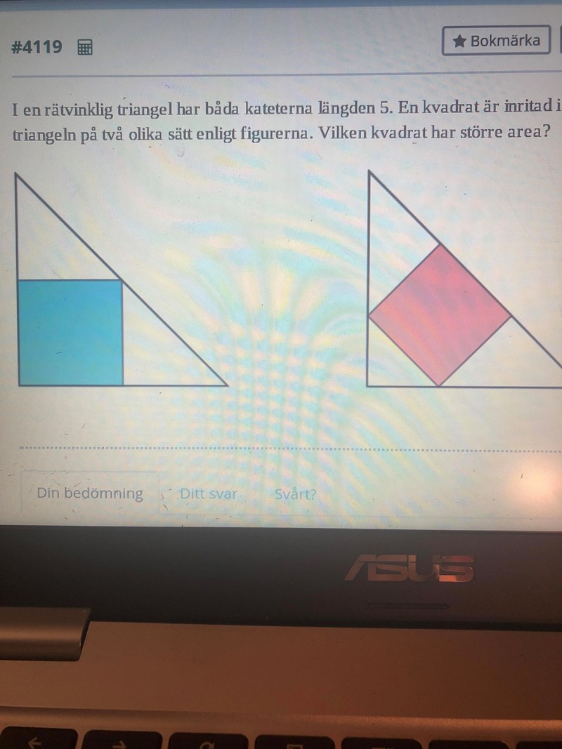 Vilken kvadrat har större area (Matematik/Matte 2/Logik och geometri ...