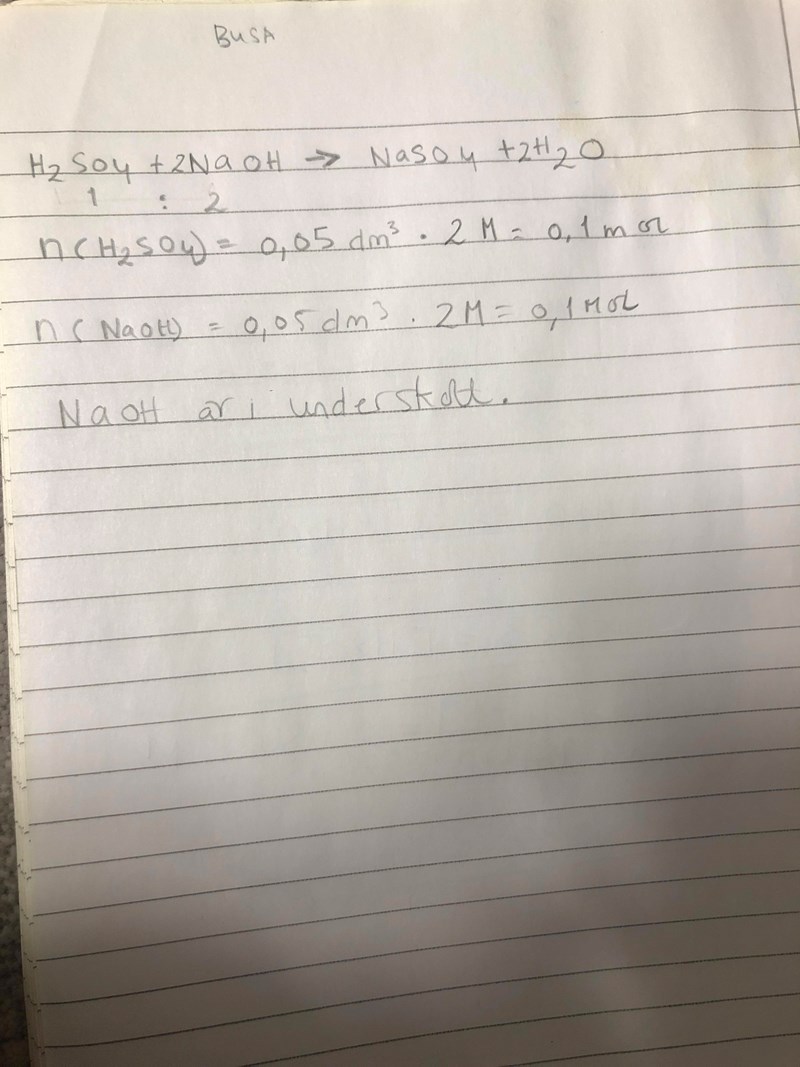 Kommer inte vidare. Kemisk beräkning. (Kemi/Kemi 1) – Pluggakuten