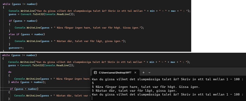 Gissa talet - Do While loop (Programmering/C#) – Pluggakuten