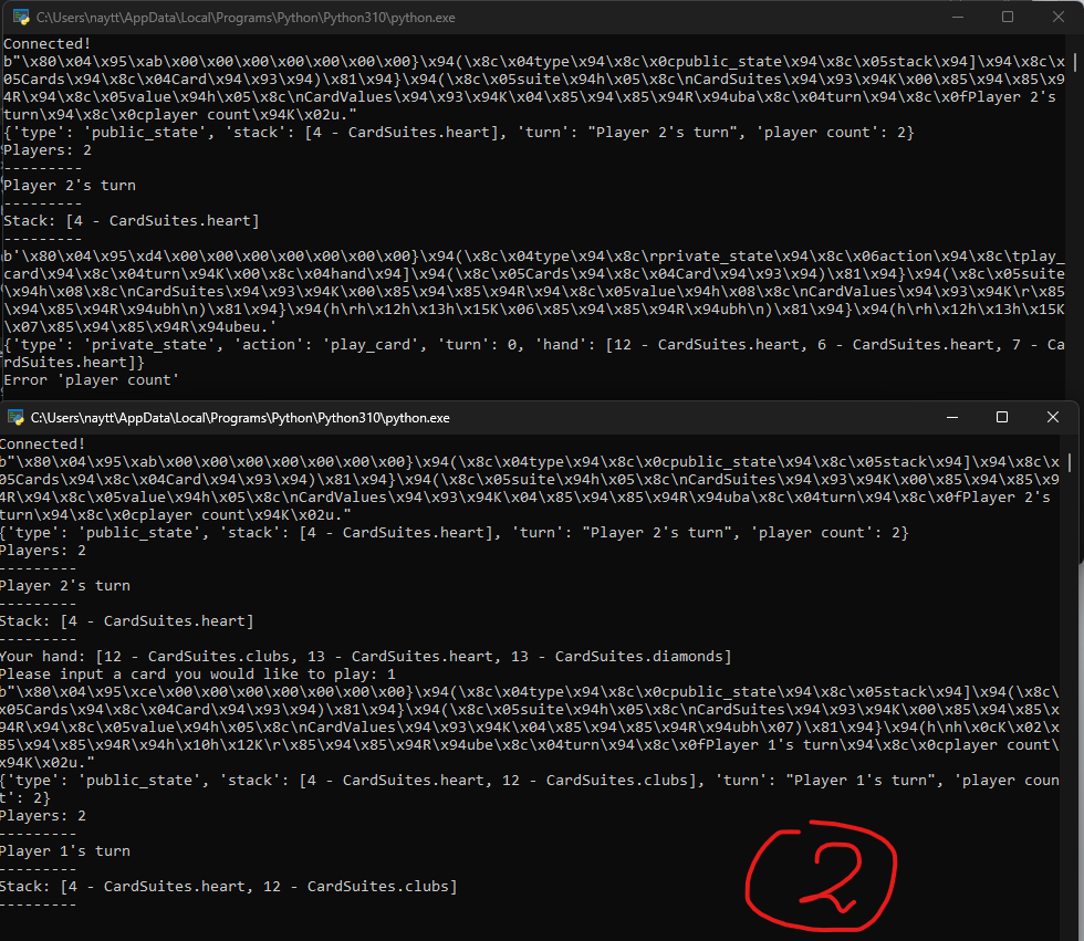 Problem med ordning på meddelande mellan server/klient (Programmering/Python) – Pluggakuten