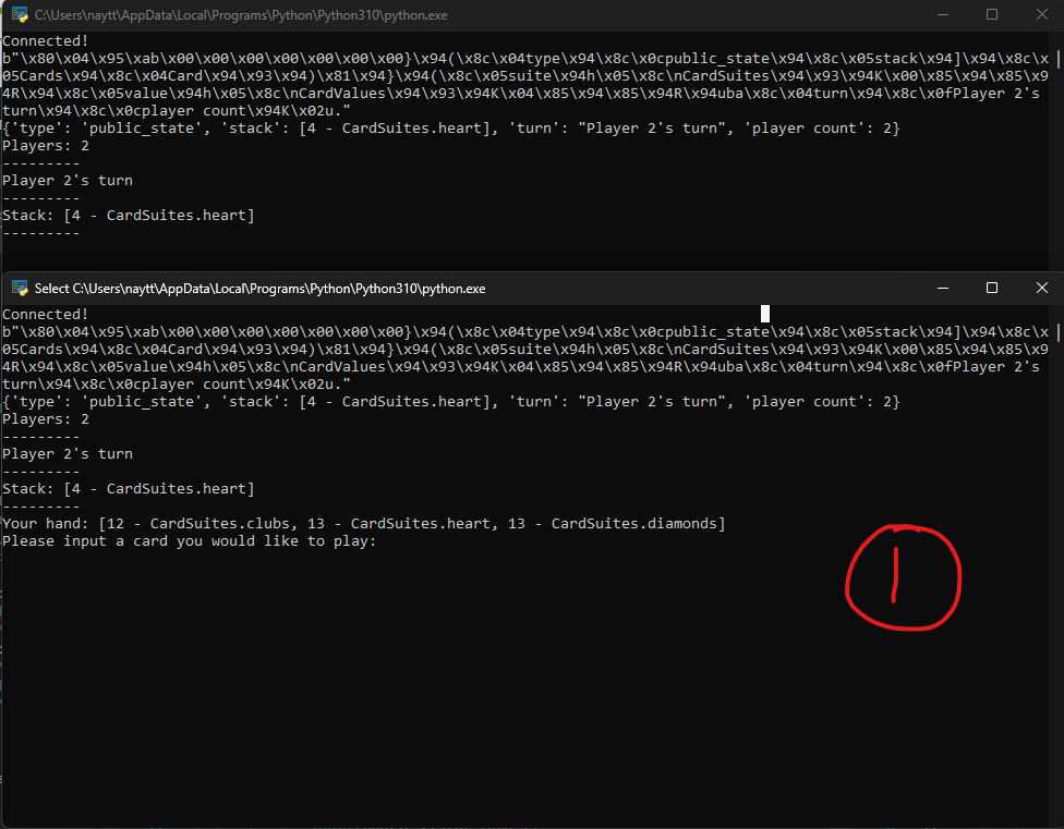 Problem med ordning på meddelande mellan server/klient (Programmering/Python) – Pluggakuten
