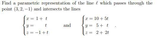Lineär algebra - linje på parameterform (Matematik/Universitet ...