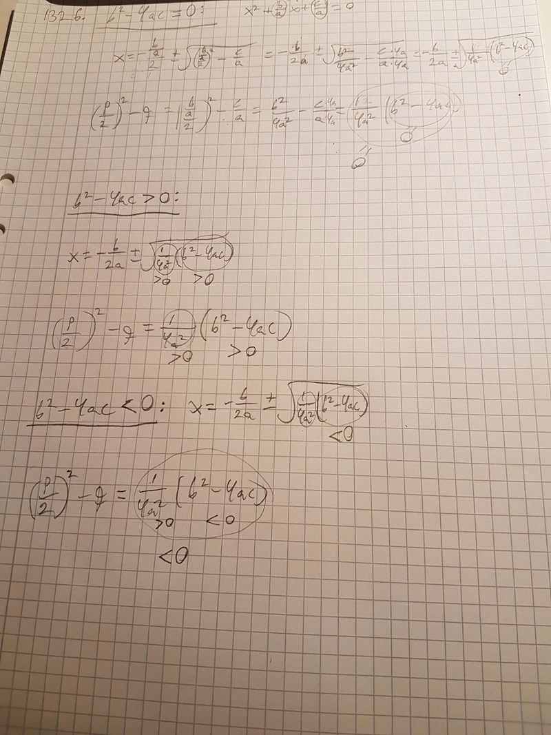 Visa att diskriminanten (Matematik/Matte 2/Andragradsekvationer ...