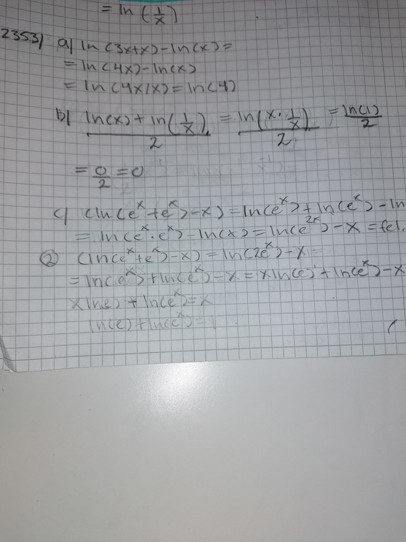 förenkla ln(2e^2)-x (Matematik/Matte 3/Naturliga logaritmer) – Pluggakuten