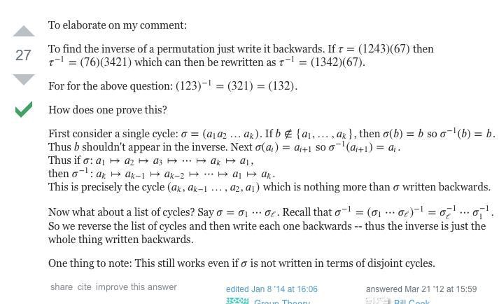 Inverse of a permutation. (Matematik/Universitet) – Pluggakuten