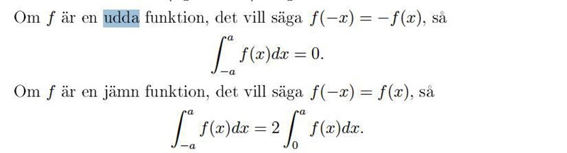 Udda och jämna funktioner i intervallet (Matematik/Universitet ...
