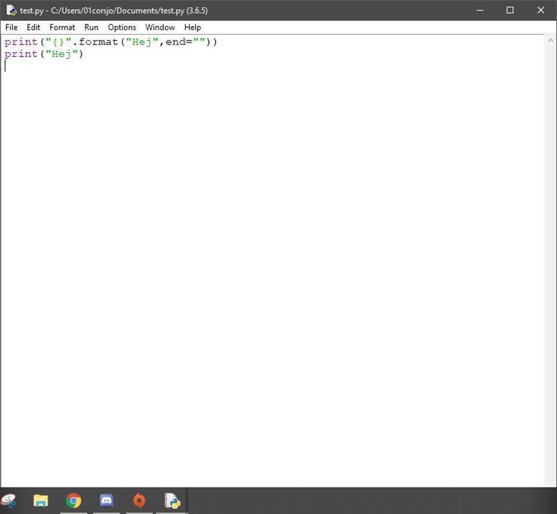 Format och end. (Programmering/Python) – Pluggakuten