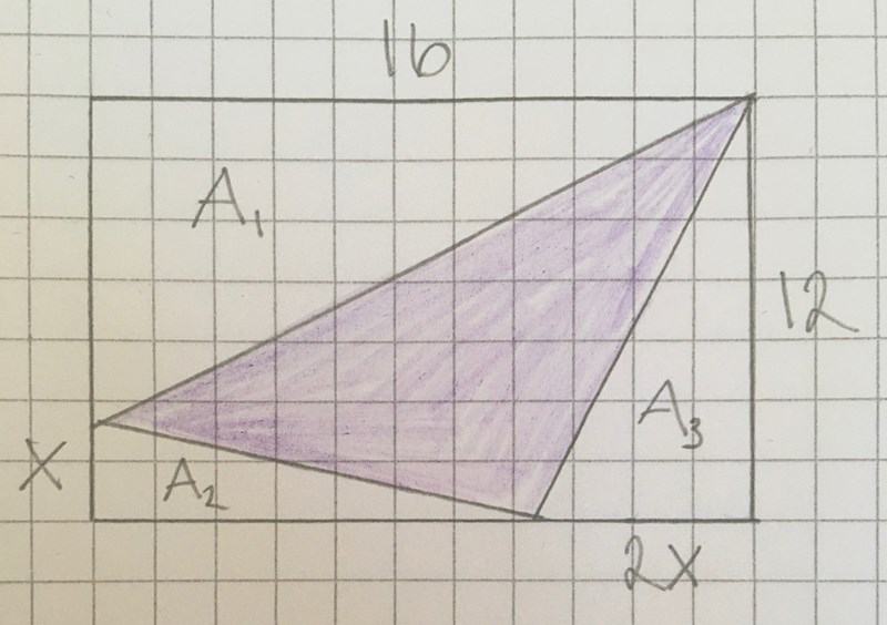 Bestäm arean som en funktion av x (Matematik/Matte 3/Derivata ...