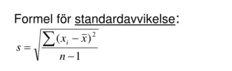 Standardavvikelse (Matematik/Matte 2/Statistik) – Pluggakuten