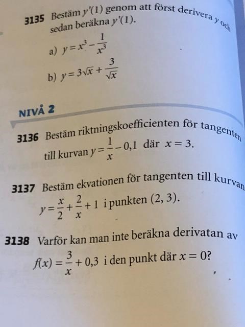 Ekvation för tangent (Matematik/Matte 3/Derivata) – Pluggakuten