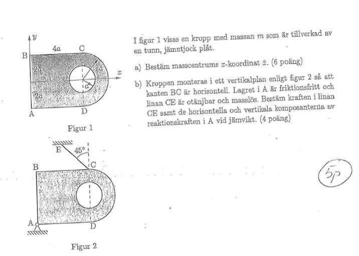 Mekanik : Masscentrum och jämvikt (Fysik/Universitet) – Pluggakuten