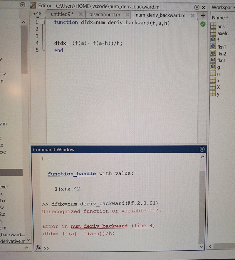Numerisk derivata (Programmering/Matlab) – Pluggakuten