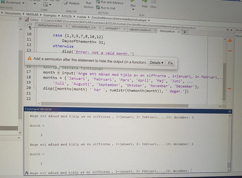 Script och funktion (Programmering/Matlab) – Pluggakuten