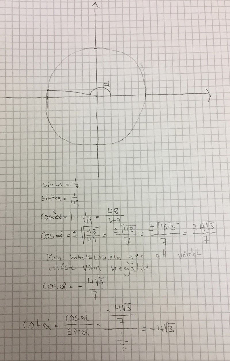 Ange cotangens i ett visst intervall? (Matematik/Matte 4/Trigonometri ...