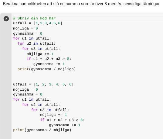 varför: summa += u (Programmering/Python) – Pluggakuten