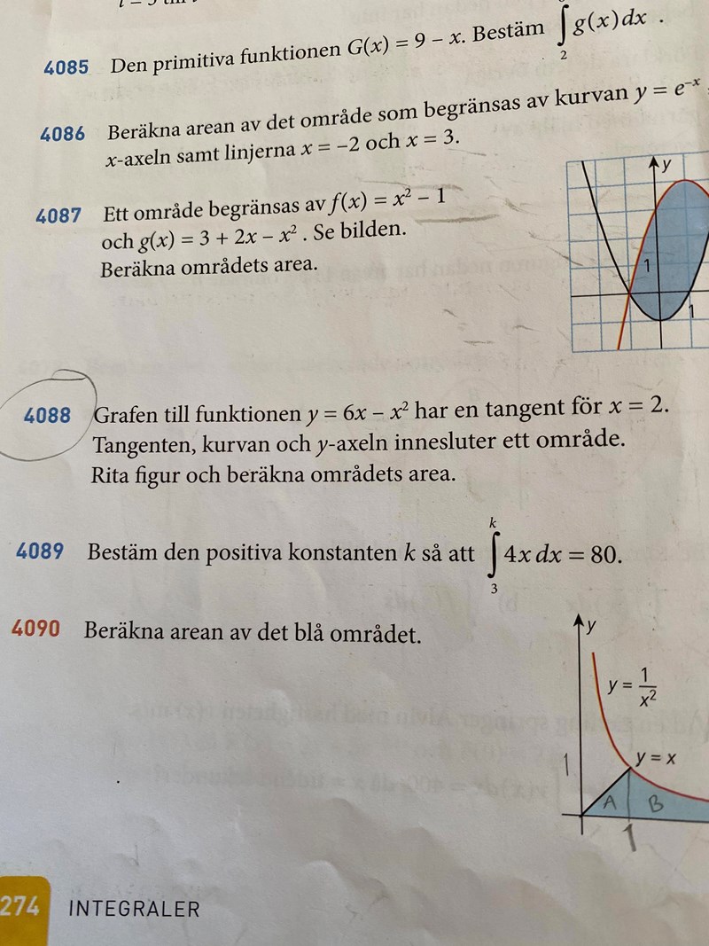 Funktion & tangent (Matematik/Matte 3/Integraler) – Pluggakuten