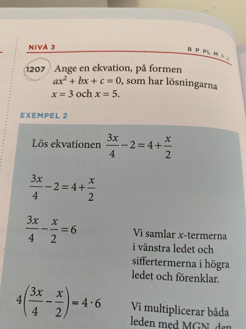 Ekvationer (Matematik/Matte 2/Algebra) – Pluggakuten