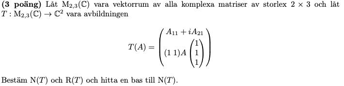 N(T) & R(T) komplexa matriser (Matematik/Universitet) – Pluggakuten