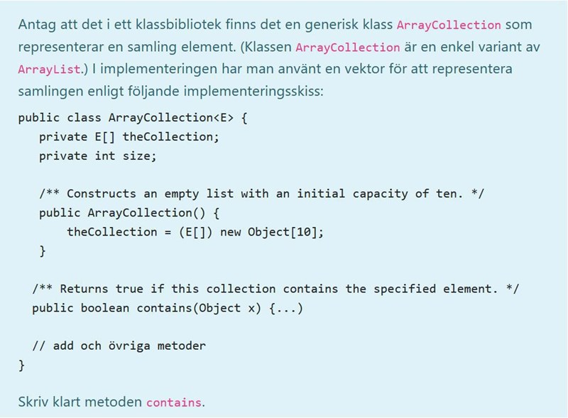 Implementering av generisk Samlingsklass Java (Programmering/Java) – Pluggakuten