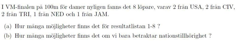 Kombinationer och permutationer (Kombinatorik) (Matematik/Universitet ...