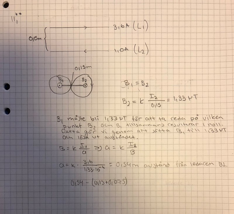 Parallella ledare A-uppgift (Fysik/Fysik 2) – Pluggakuten