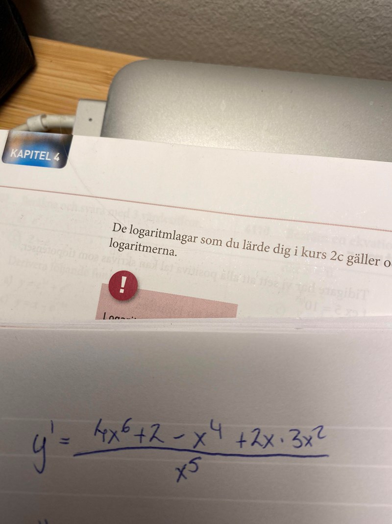 bestämma andraderivata i d^2y/dx^2 (Matematik/Matte 3/Derivata ...