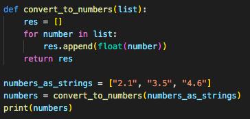 Göra lista med strängar till flyttal (Programmering/Python) – Pluggakuten