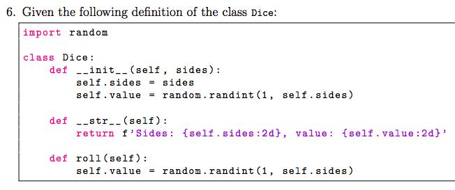 class Dice - fråga (Programmering/Python) – Pluggakuten