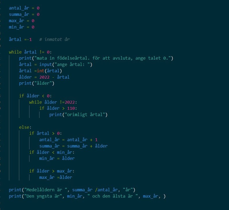 enkel programmering (Programmering/Python) – Pluggakuten