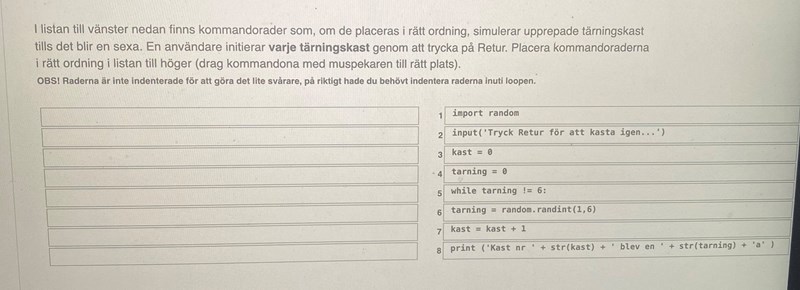 tärningskast (Programmering/Python) – Pluggakuten