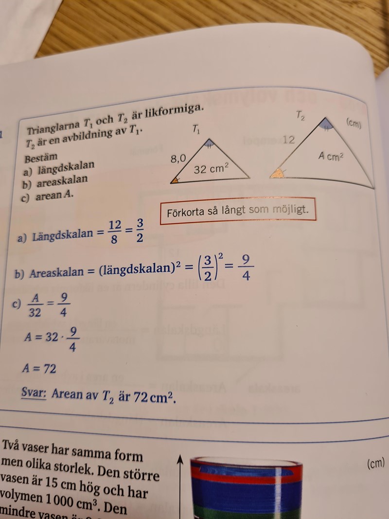 Bestäm skala triangel. (Matematik/Matte 2/Logik och geometri) – Pluggakuten