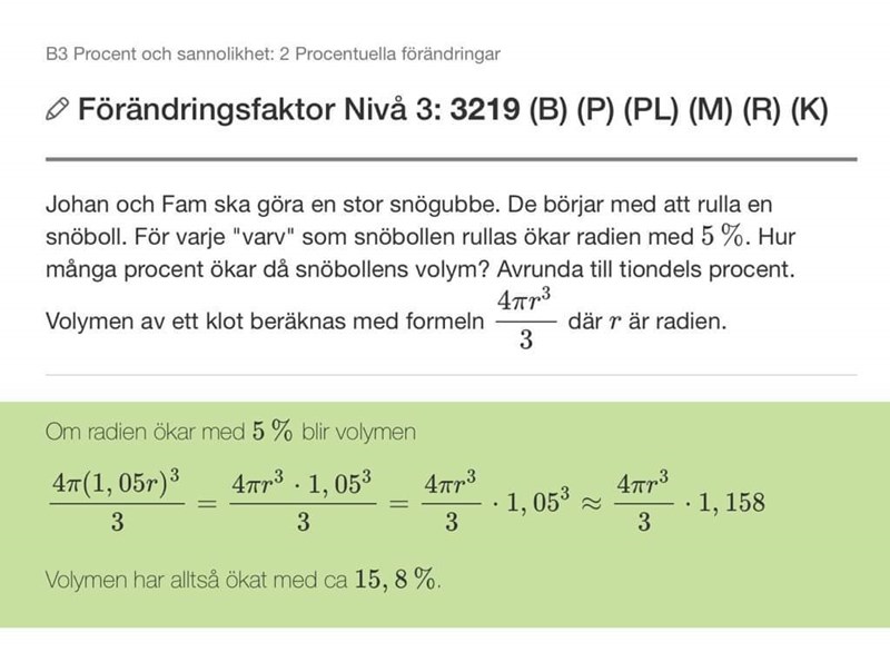 Klotets area (Matematik/Matte 1/Procent) – Pluggakuten
