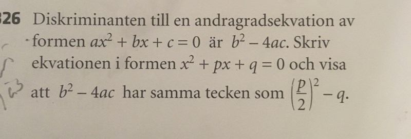Diskriminanten (Matematik/Matte 2/Andragradsekvationer) – Pluggakuten