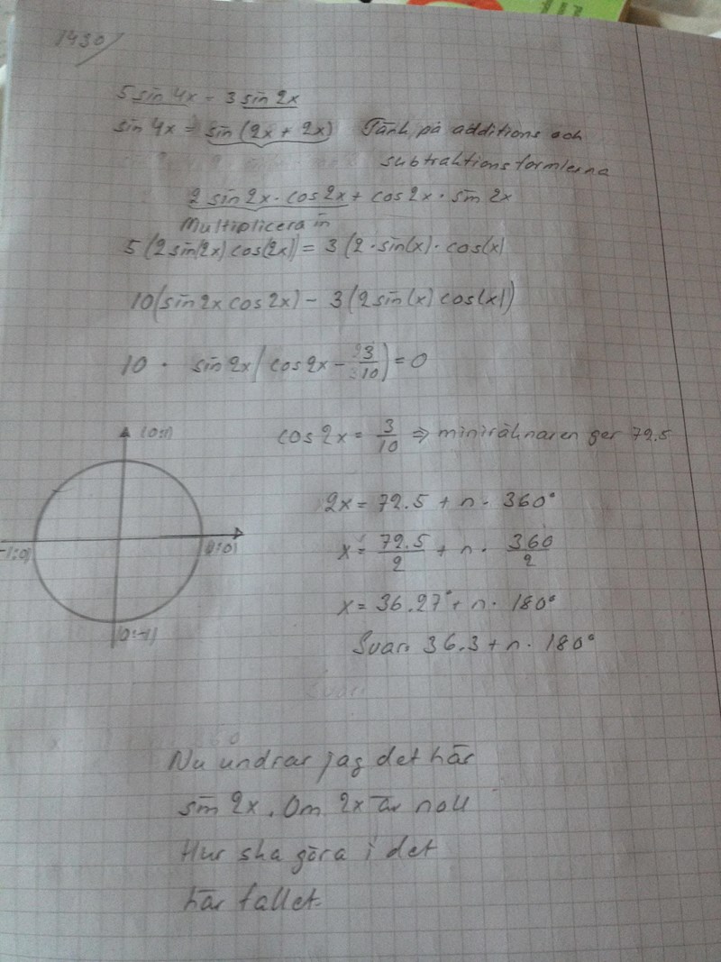 Olika lösnings metoder (Matematik/Matte 4/Trigonometri) – Pluggakuten