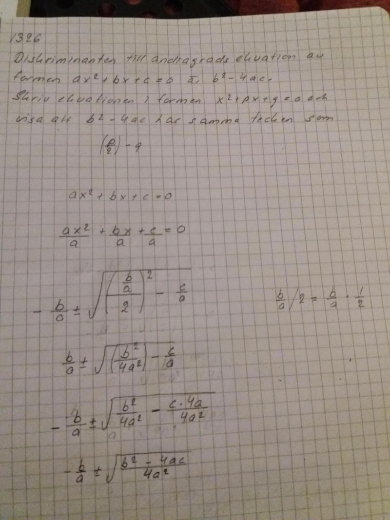 Diskriminanten (Matematik/Matte 2/Andragradsekvationer) – Pluggakuten