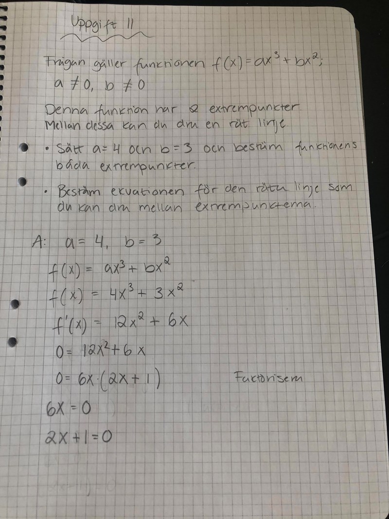 Hjälp uppgift matte 3 (Matematik/Matte 3/Derivata) – Pluggakuten