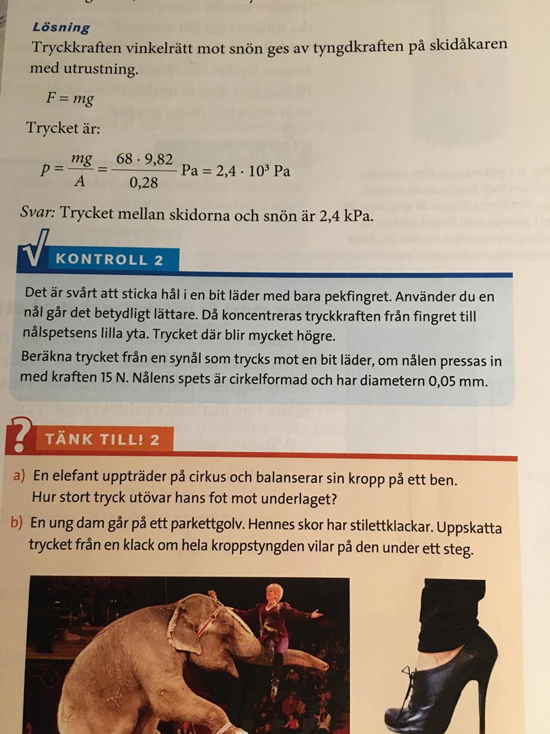 Tryck (Fysik/Fysik 1) – Pluggakuten