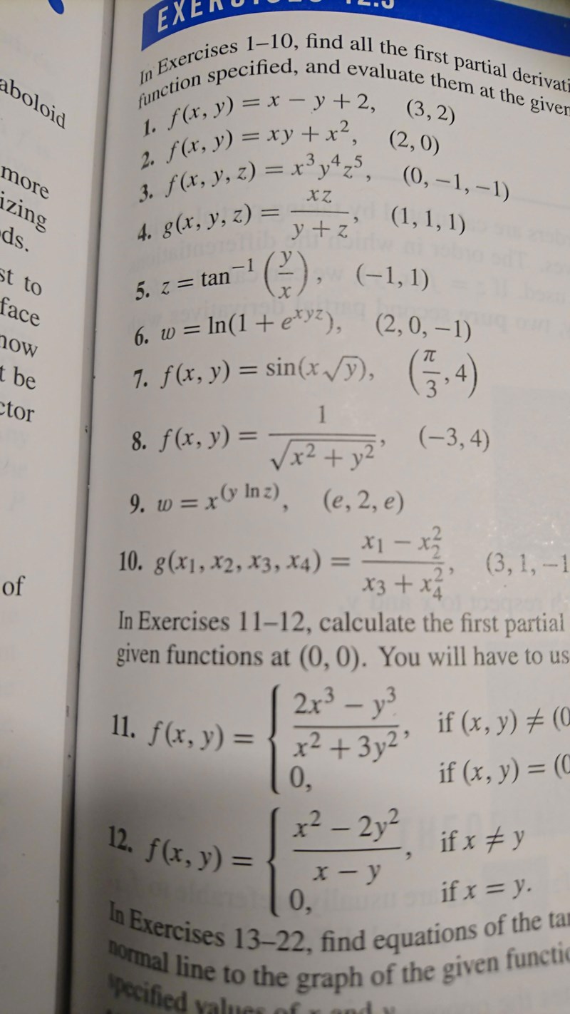 Flervariabelanalys- hitta alla derivator (Matematik/Universitet ...