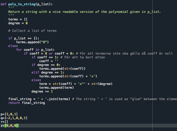 poly_to_string (Programmering/Python) – Pluggakuten