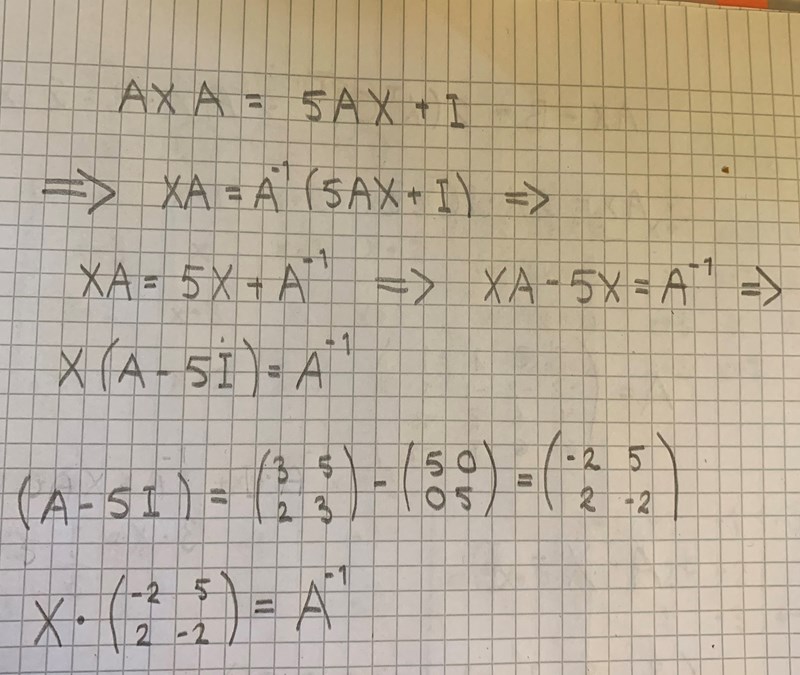 Bestäm matrisen X (Matematik/Universitet) – Pluggakuten