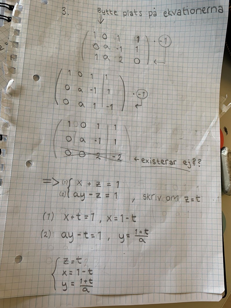 Linjär algebra - matriser 3 (Matematik/Universitet) – Pluggakuten