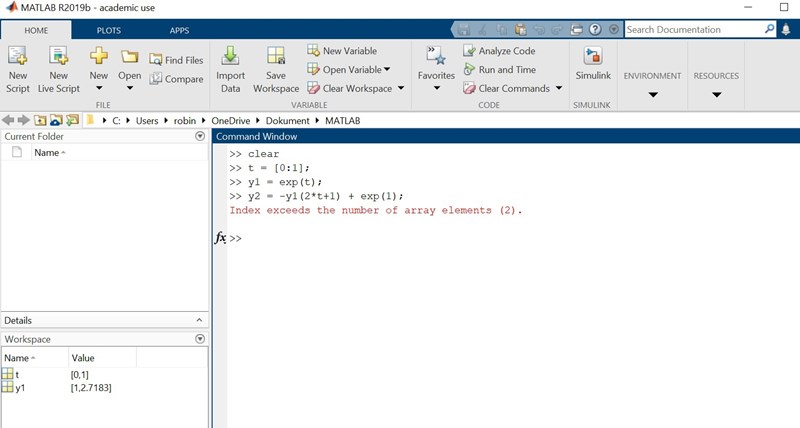 Visualisera en funktion i matlab (Programmering/Matlab) – Pluggakuten